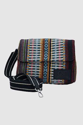 Buy Gin & Tonic Multi Striped Pattern Hand Bag Online | Aza Fashions