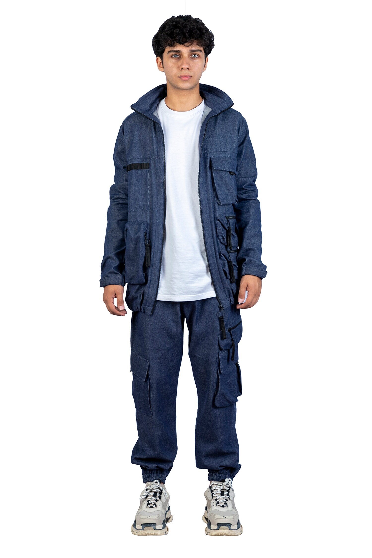 Buy Theorem Blue Cotton Denim Modular Exploration Summer Backpack ...