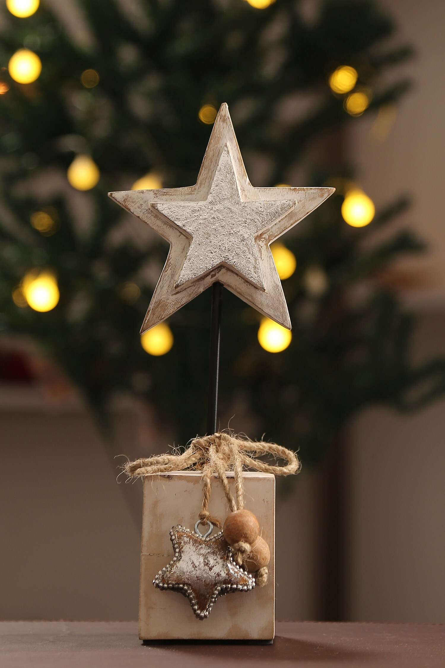 Buy Amoli Concepts Wooden Star Table Decor Online | Aza Fashions