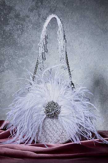 Buy Eena Alani Embellished Circular Clutch Online | Aza Fashions