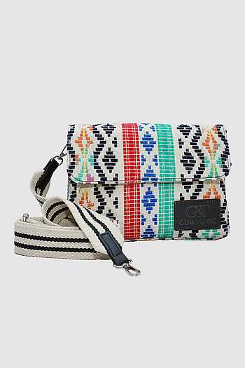 Buy Gin & Tonic Jacquard Geometric Pattern Hand Bag Online | Aza Fashions