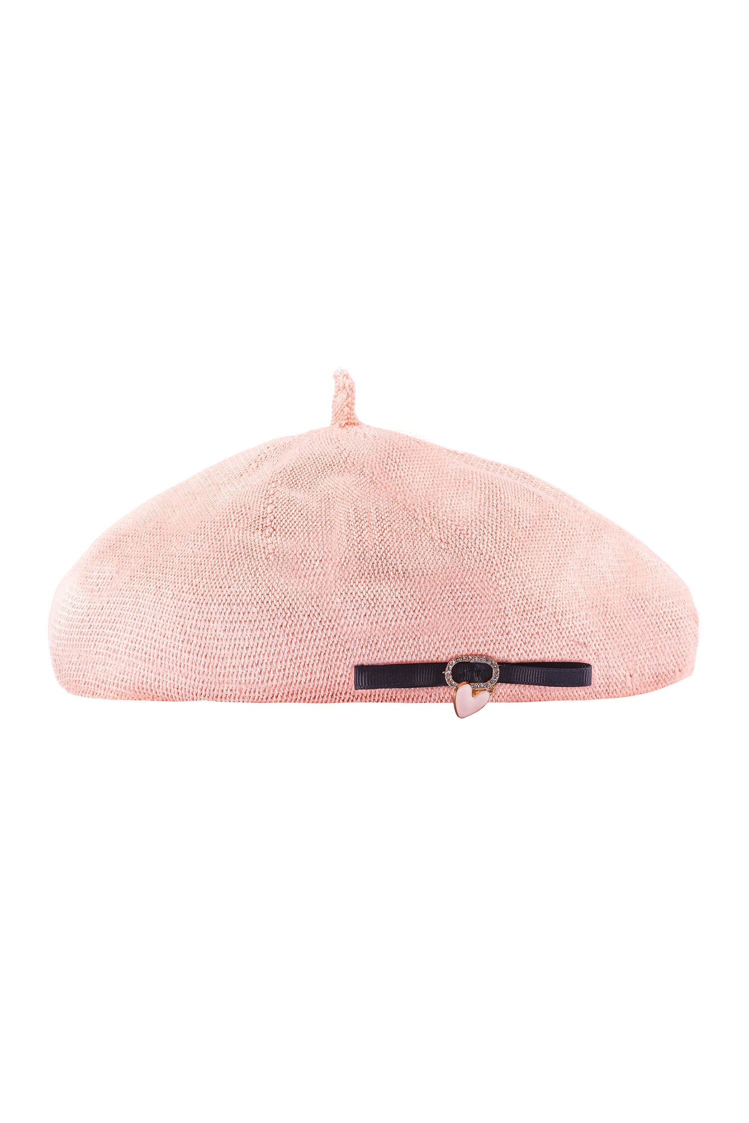 Buy Hair Drama Co. Emily In Paris Pink Heart Charm Beret Online | Aza Fashions
