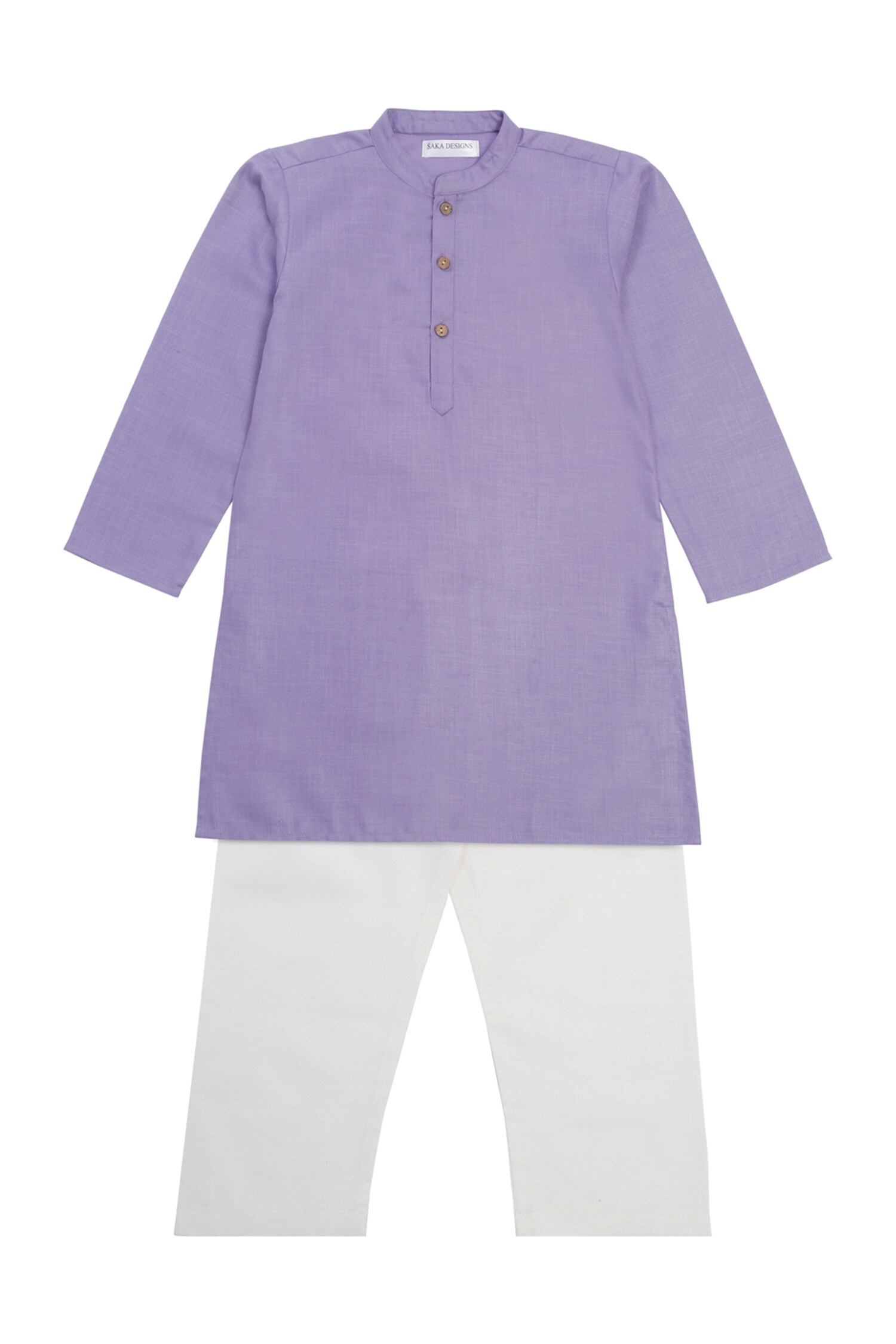 Buy Saka Designs Purple Plain Kurta With Pyjama For Boys Online | Aza ...