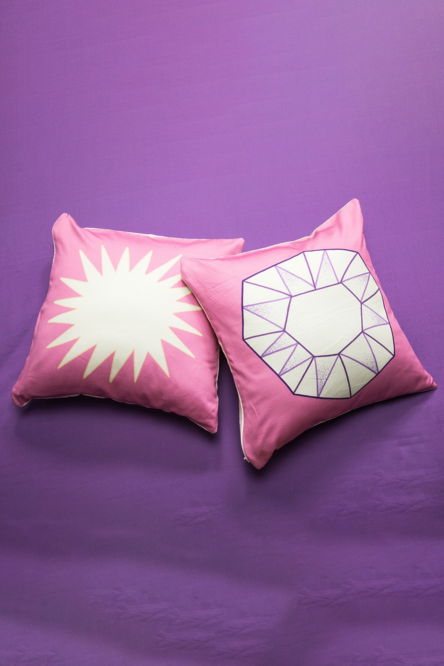 Buy Kyoona The Monks Tangerine Abstract Print Cushion Covers - Set Of 2 ...