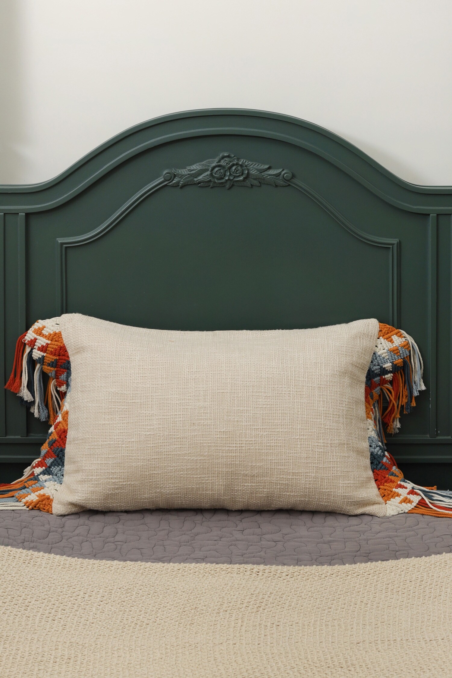 Buy Amoli Concepts Macrame Tassel Edge Rectangle Cushion Cover Online ...