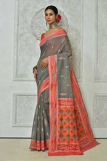 Buy Nazaakat by Samara Singh Grey Soft Cotton Geometric Colorblock ...