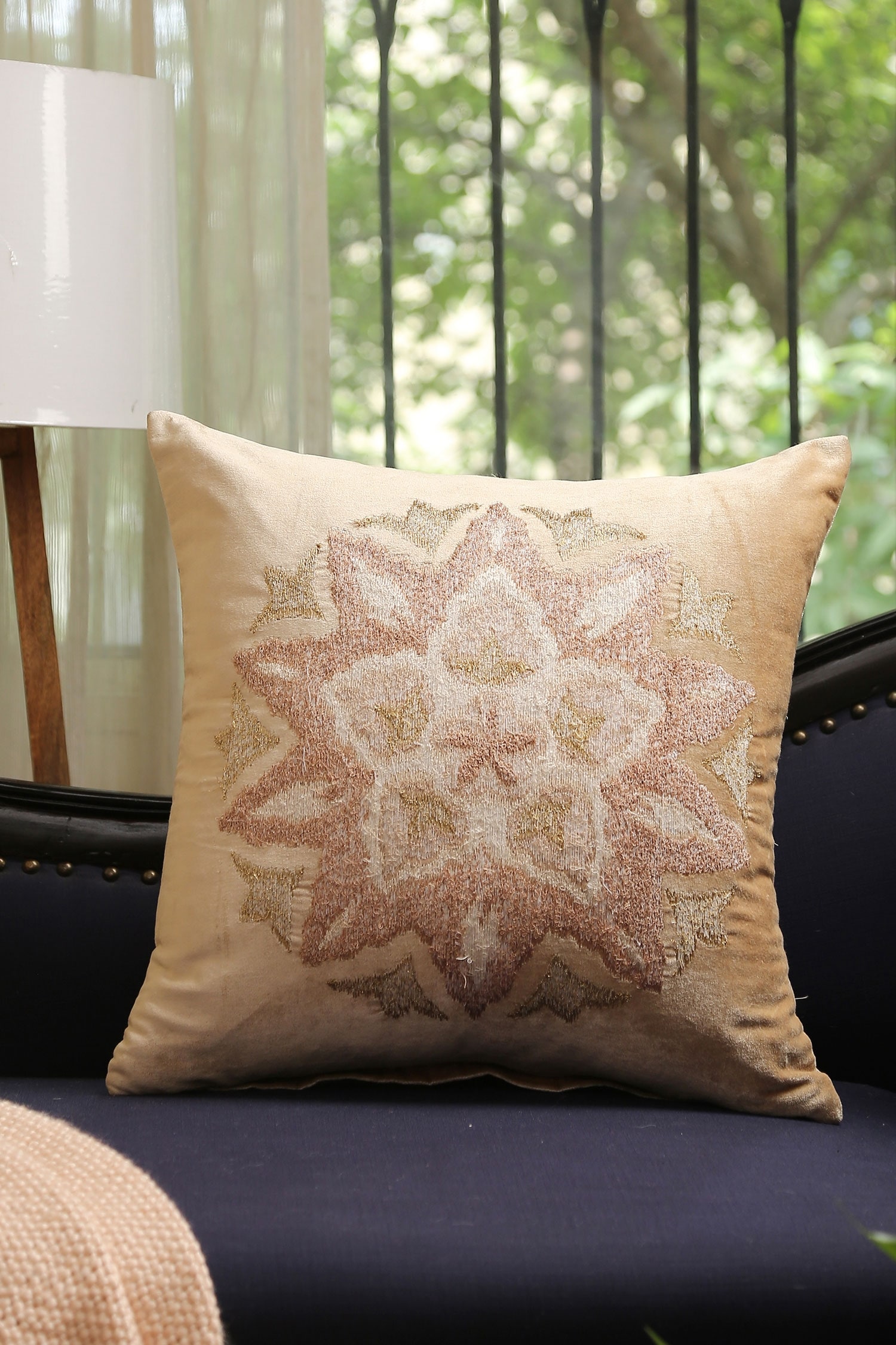 Buy Amoli Concepts Velvet Square Shape Cushion Cover Online | Aza Fashions