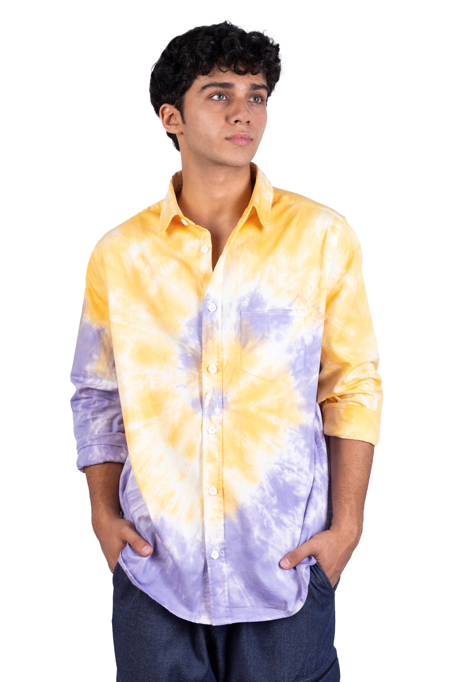 Buy Theorem Multi Color Cotton Sunny Spiral Tie Dye Shirt Online | Aza ...