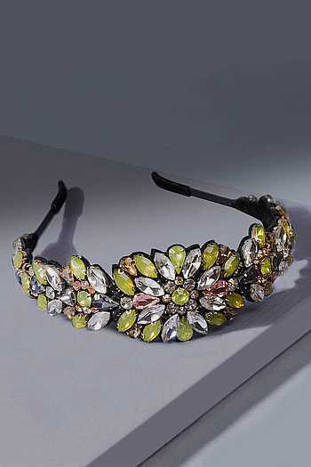 Buy Hair Drama Co. Rosemary Crystal Embellished Broad Headband Online ...
