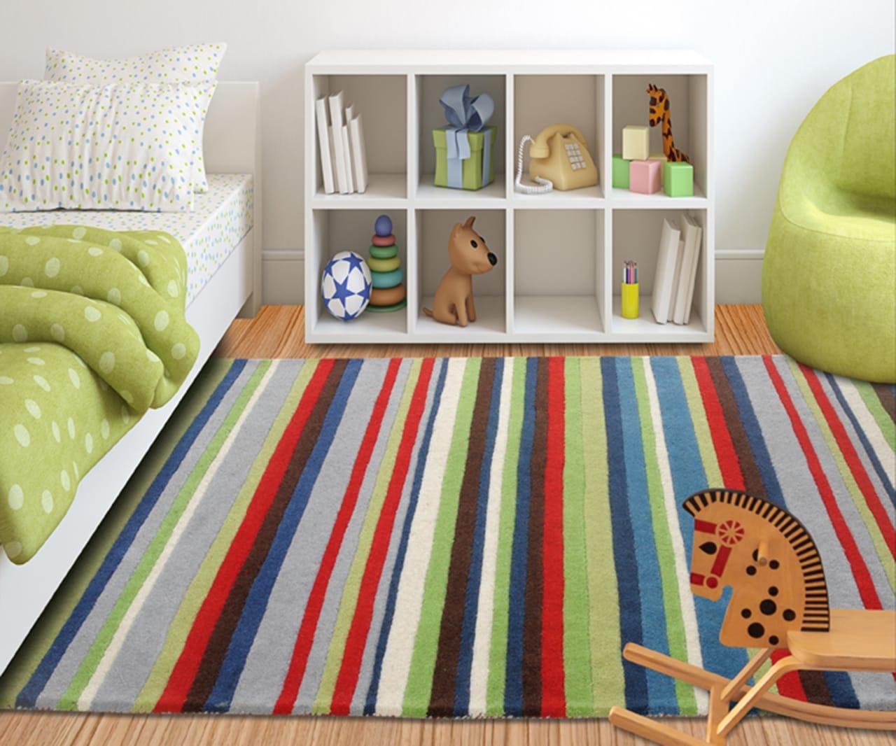 Buy Littlelooms Handcrafted Multi Striped Rug Online | Aza Fashions