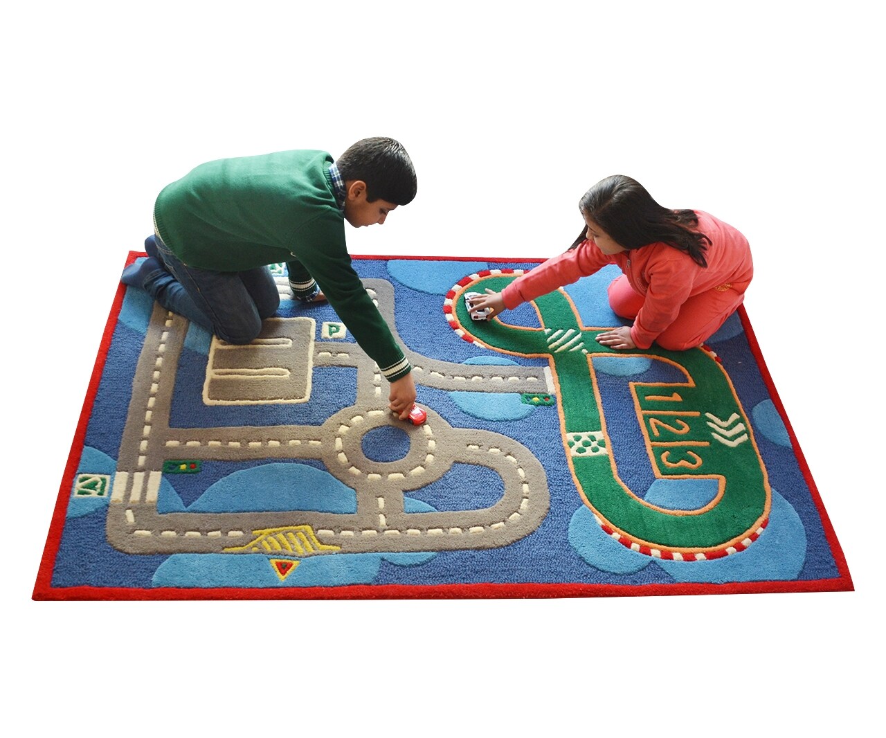 Buy Littlelooms Handcrafted Race Track Rug Online | Aza Fashions
