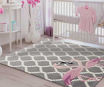Buy Littlelooms Flamingos Trellis Design Rug Online | Aza Fashions