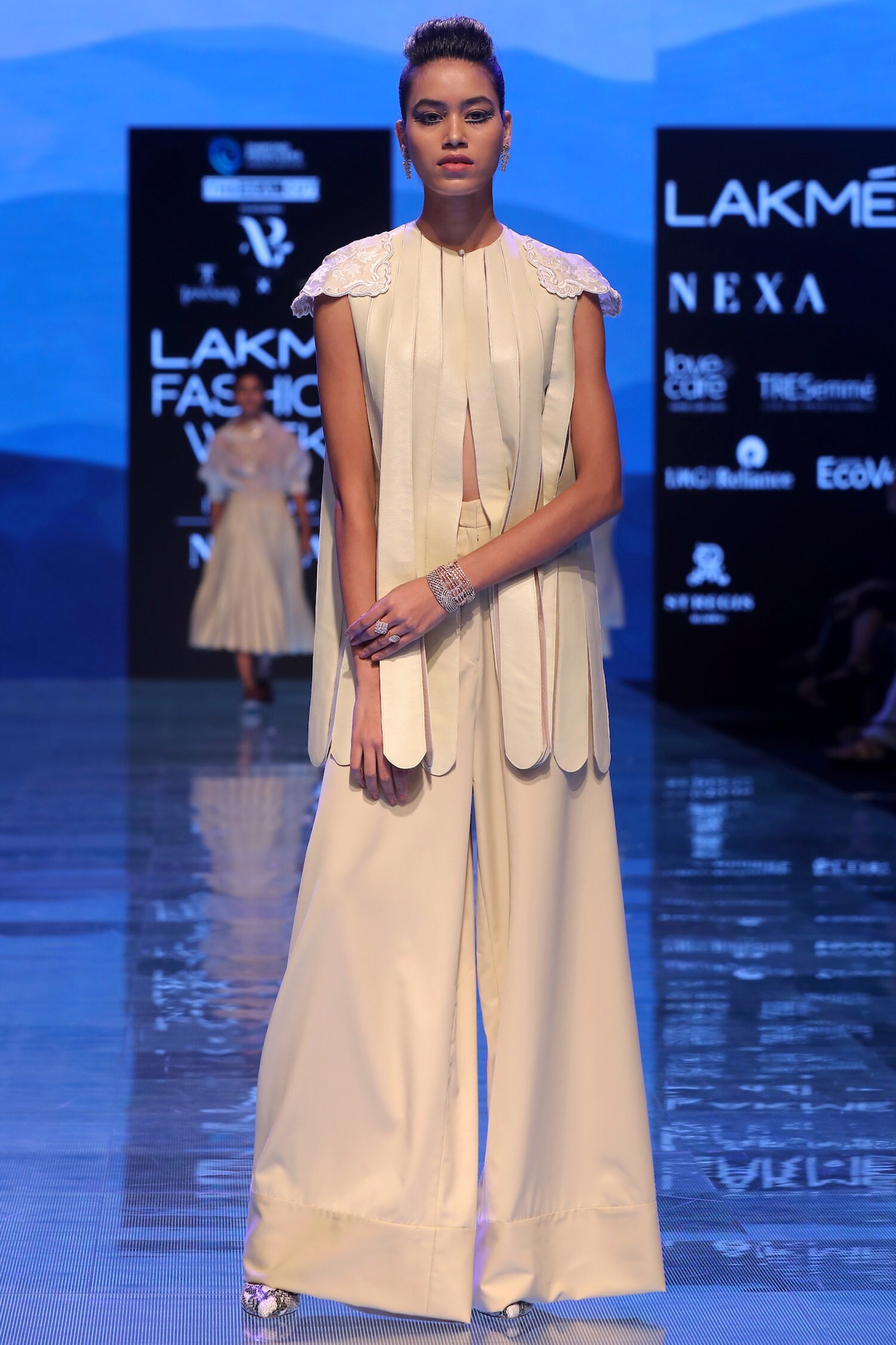 Buy Archana Rao Cream Faux Leather Fringed Top Online | Aza Fashions