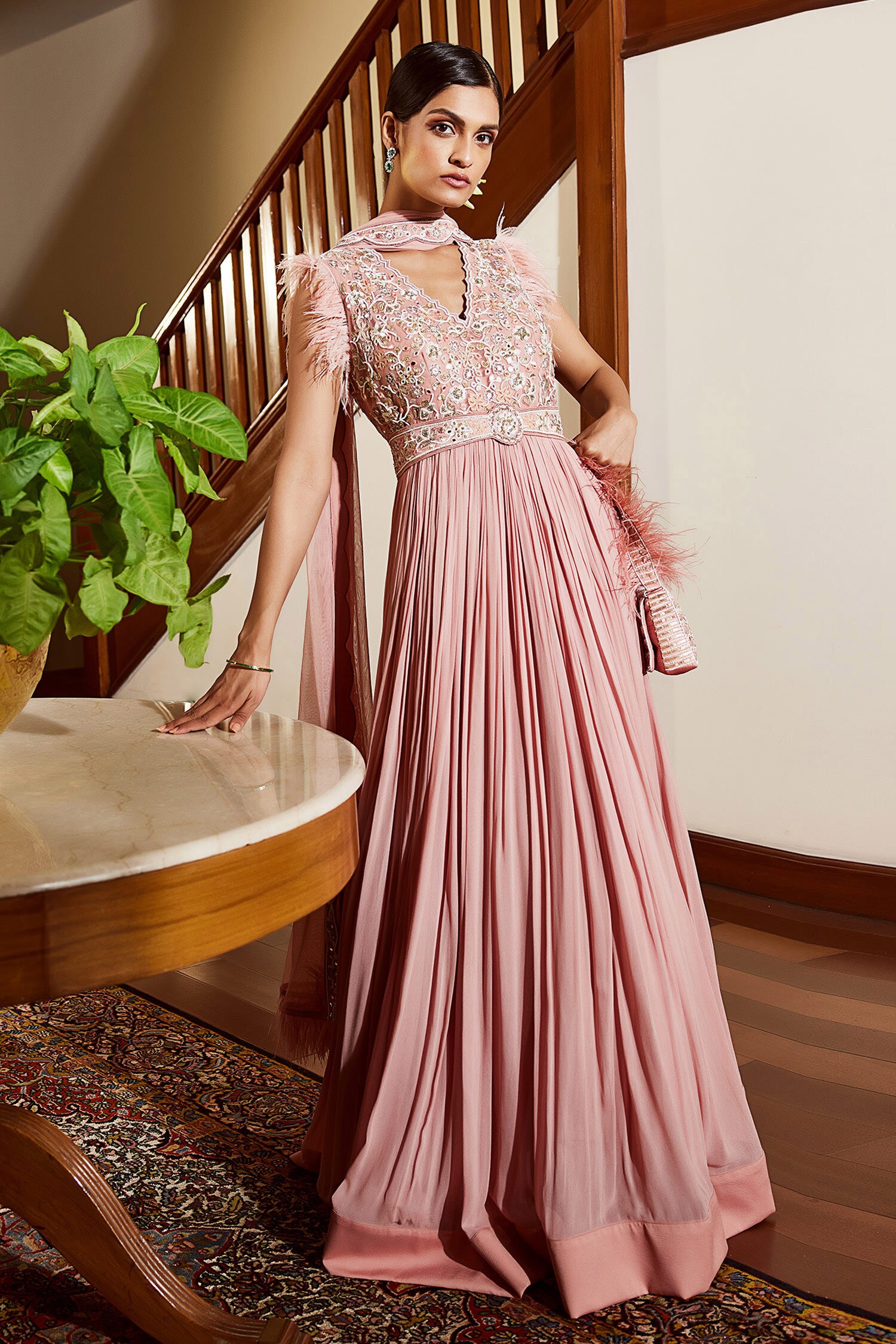 Buy Awigna Purple Fareena Embroidered Anarkali With Dupatta Online ...