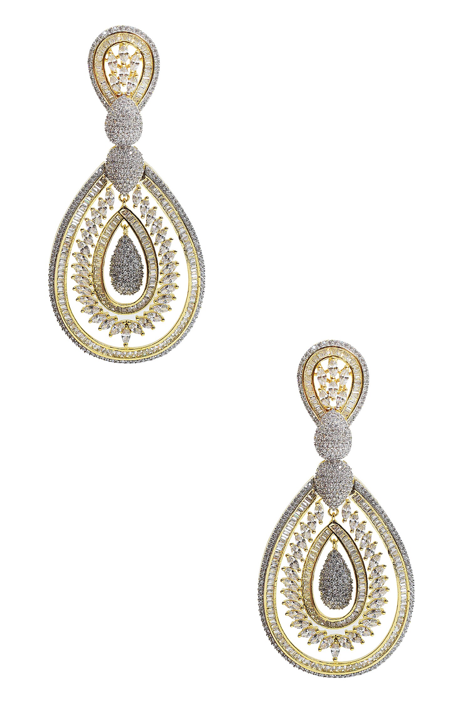 Buy Tizora Tear-drop Shape Earrings Online | Aza Fashions