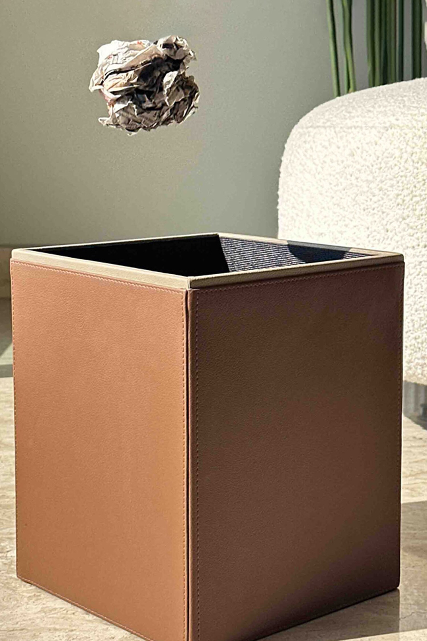 Buy Naples Leather Dustbin by Mason Home at Aza Fashions