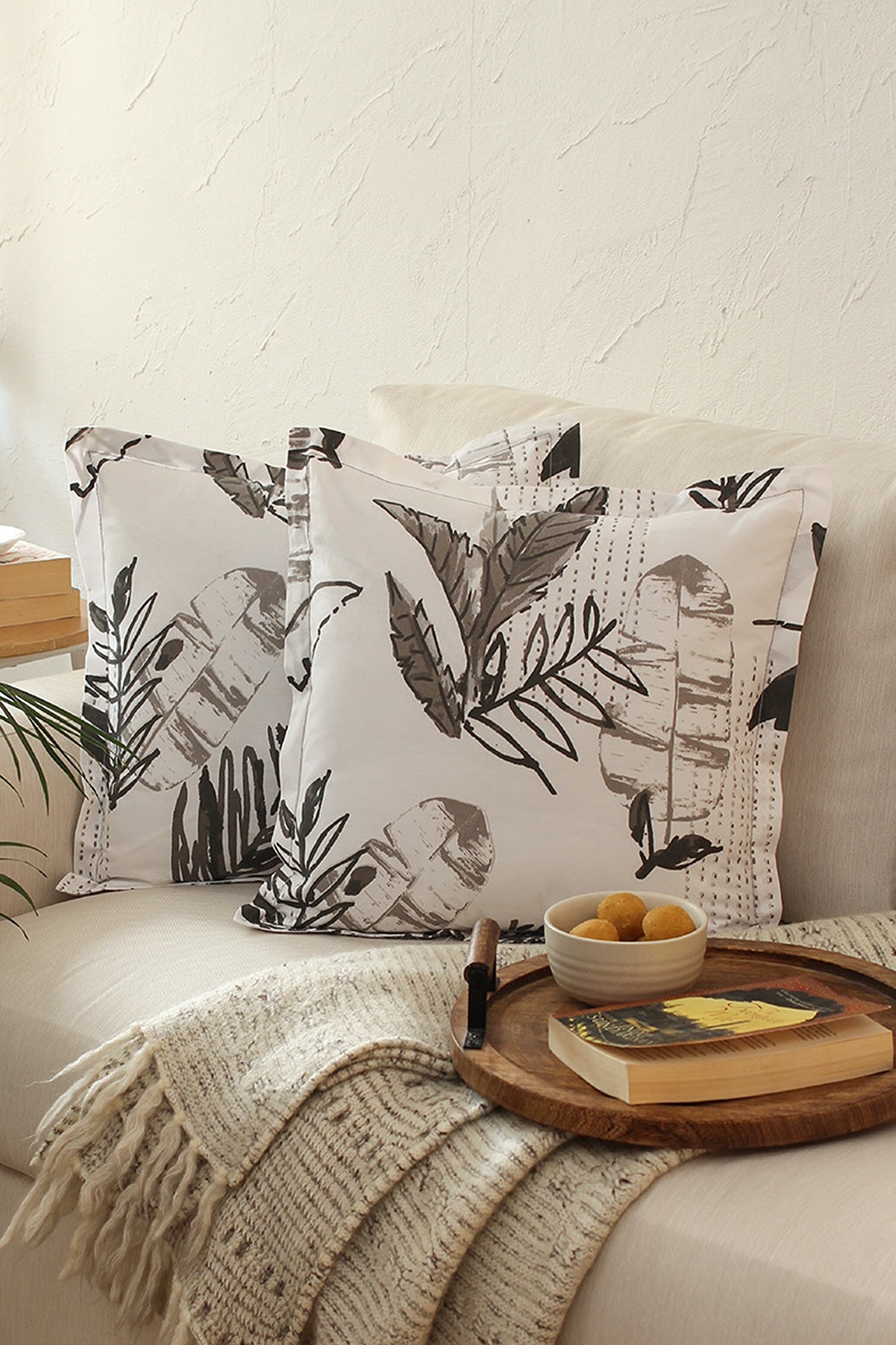 Buy Vanam Foliage Print Cushion Covers - 2 Pcs by House This at Aza ...