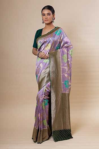 Buy TaBa Kashi by Artika Shah Meenadar Jaal Pattern Saree With ...