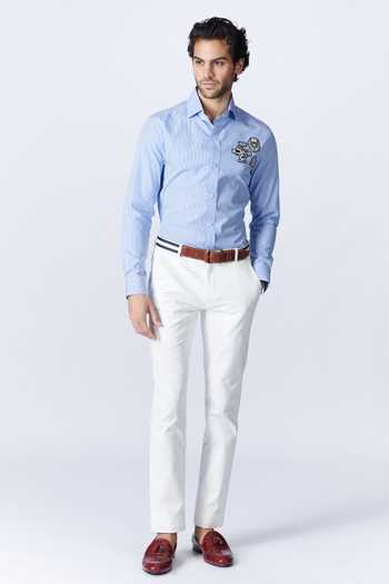 Buy Cotton SNCC Patch Logo Embroidered Shirt by S&N by Shantnu Nikhil ...