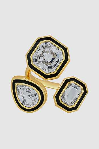 Buy Isharya Bougie Abstract Crystal Embellished Ring Online | Aza Fashions