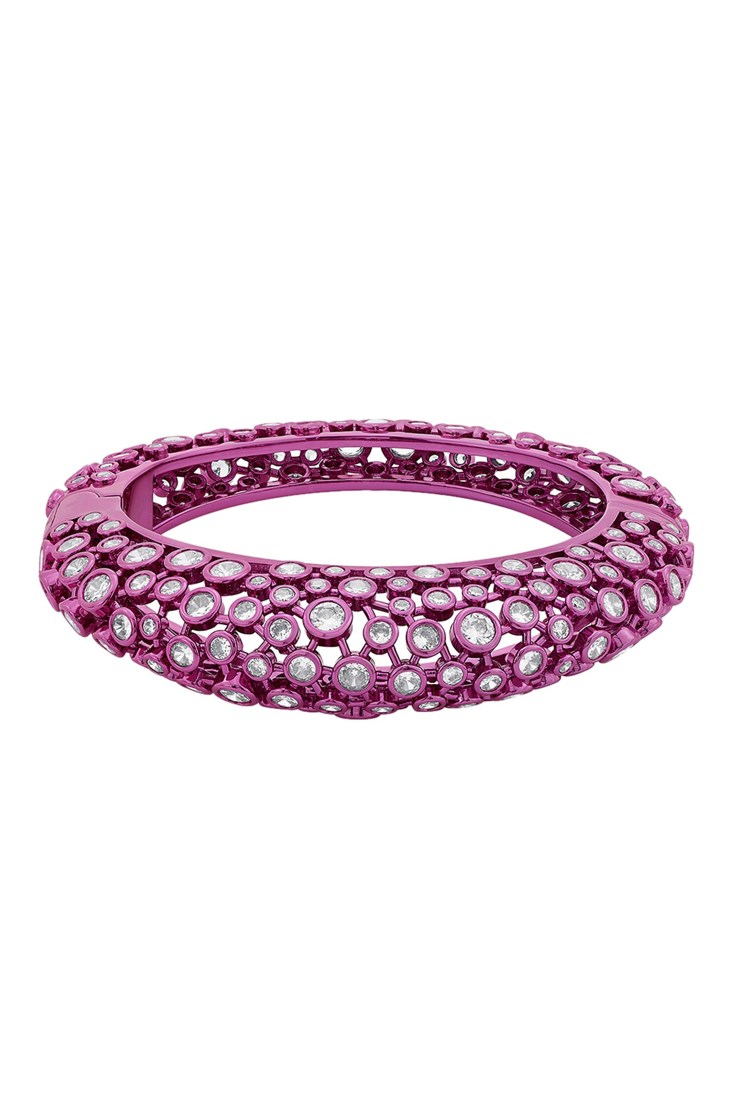 Buy Isharya Oval Shaped Hinge Bangle Online | Aza Fashions