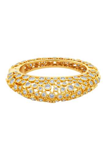 Buy Isharya Oval Shaped Hinge Bangle Online | Aza Fashions