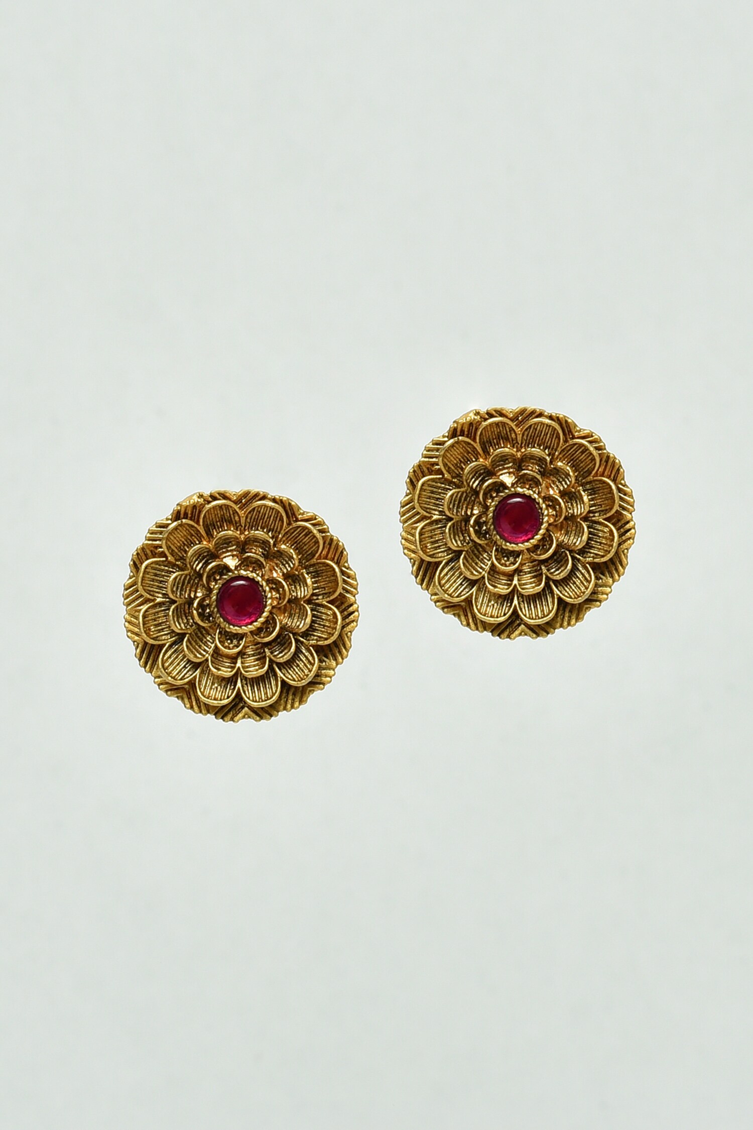 Buy Naintara Bajaj Ruby Encrusted Stud Earrings Online | Aza Fashions