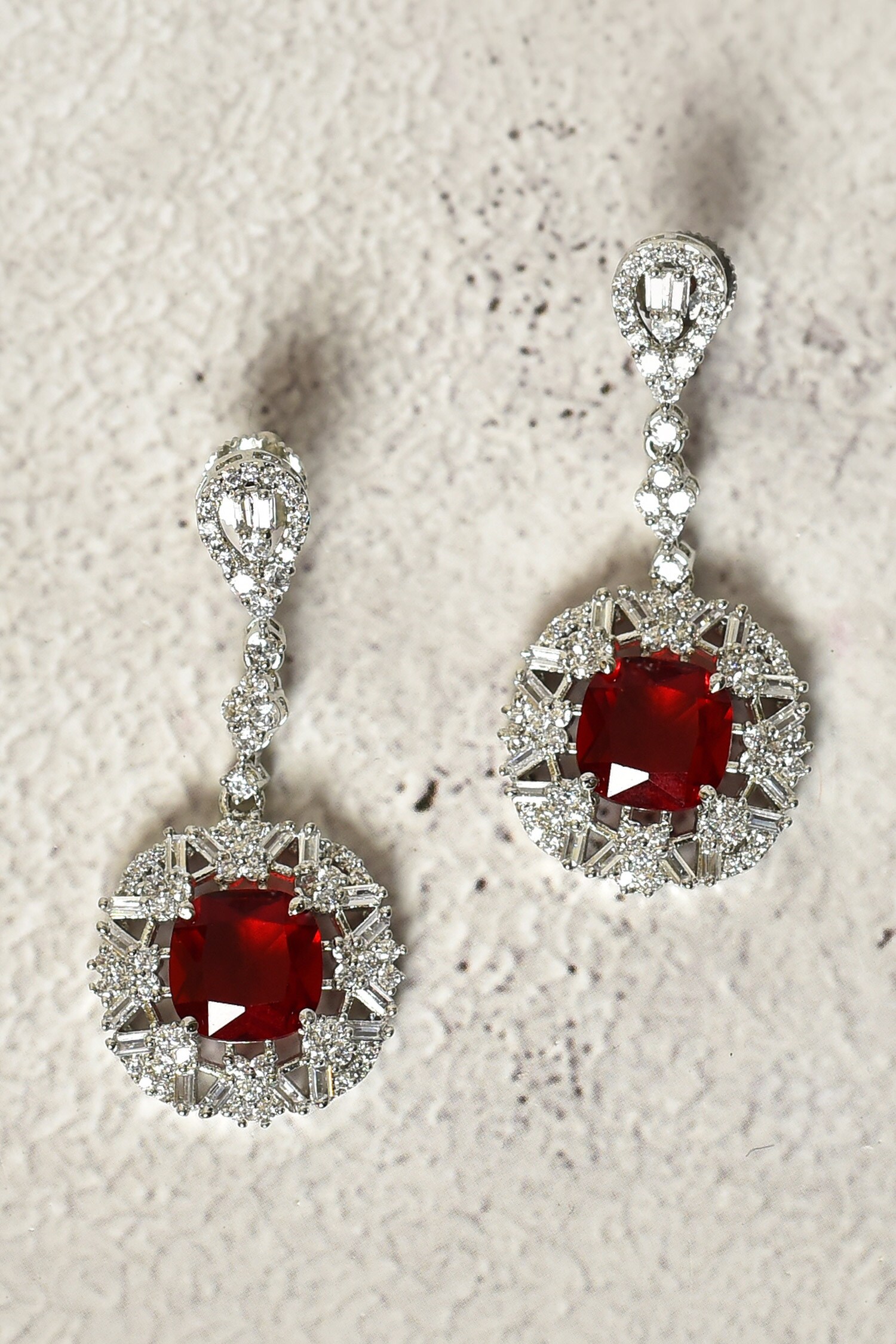 Buy Our Purple Studio Embellished Dangler Earrings Online | Aza Fashions