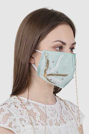 Buy Puneet Gupta Embroidered Face Mask With Chain ( Single Pc ) Online ...