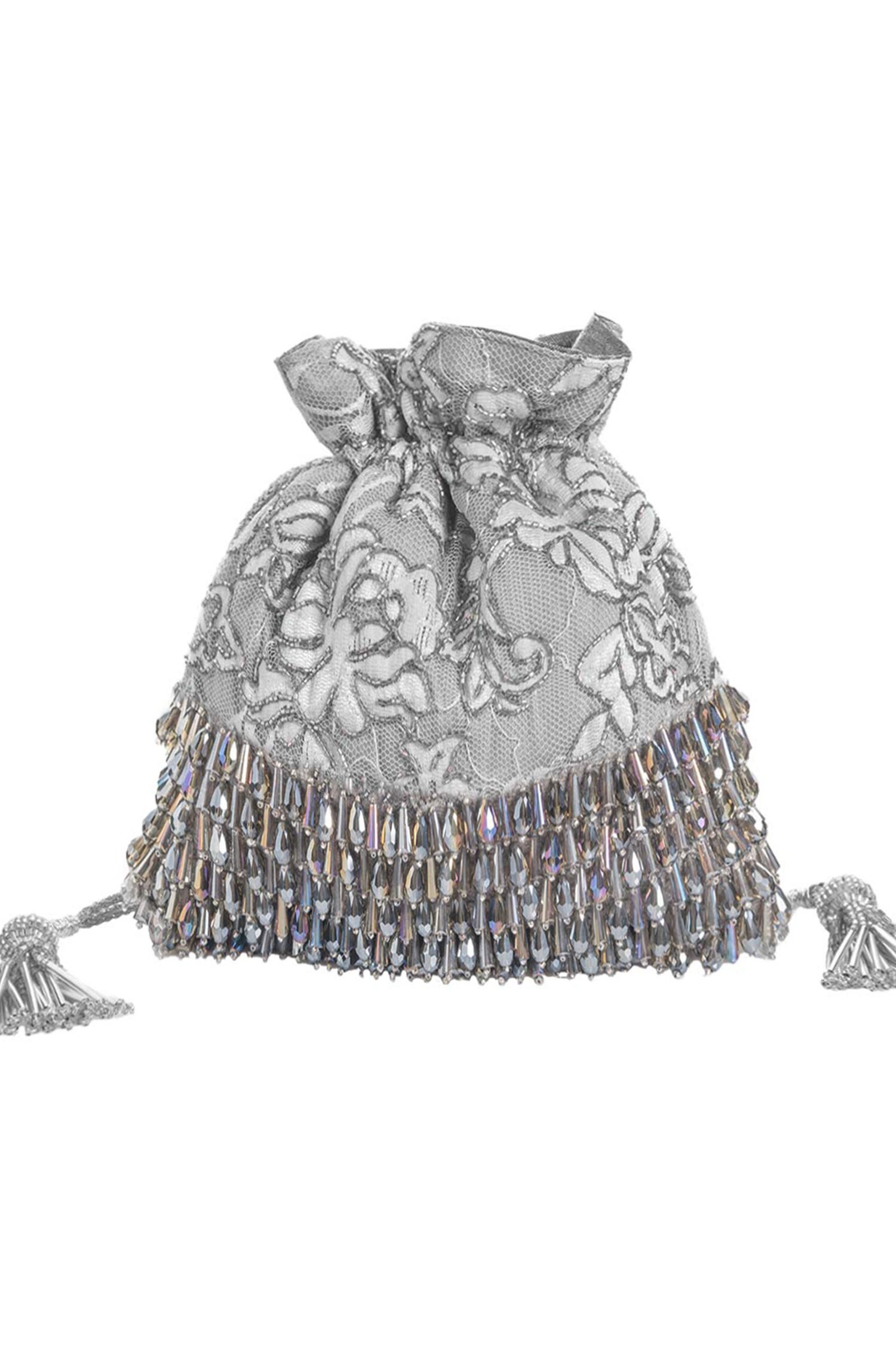 Buy Aloha by PS Crystal Tassel Potli Bag Online | Aza Fashions