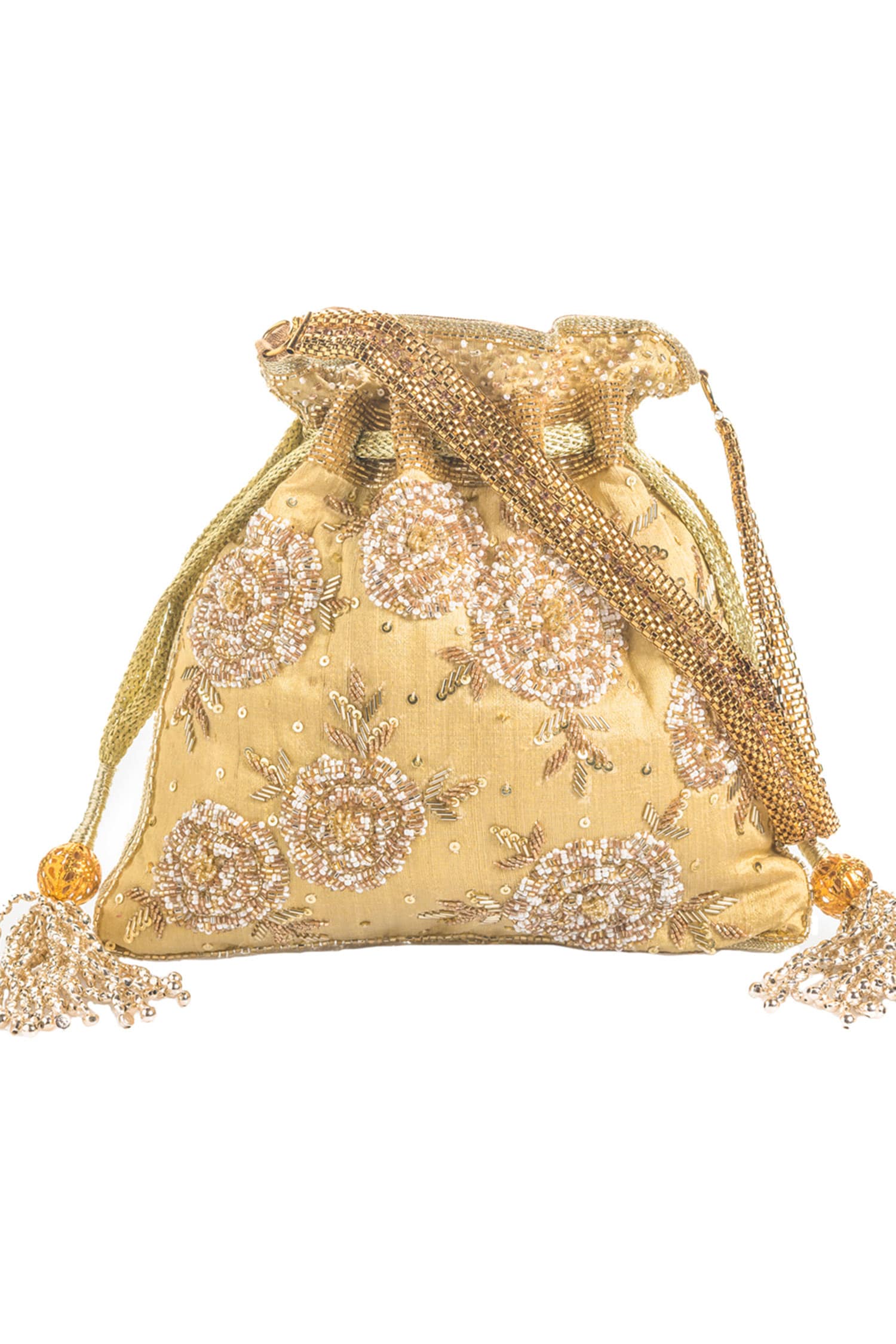 Buy Aloha by PS Floral Embroidered Potli Bag Online | Aza Fashions