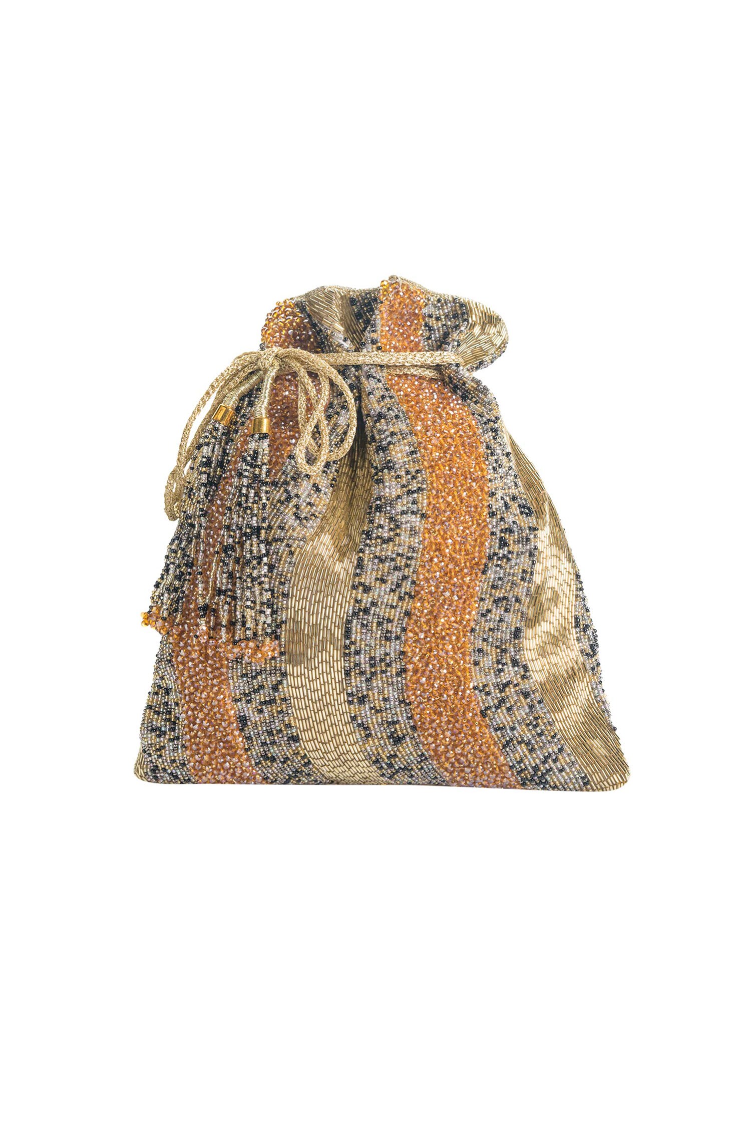 Buy Aloha by PS Satin Silk Bead Embellished Potli Bag Online | Aza Fashions