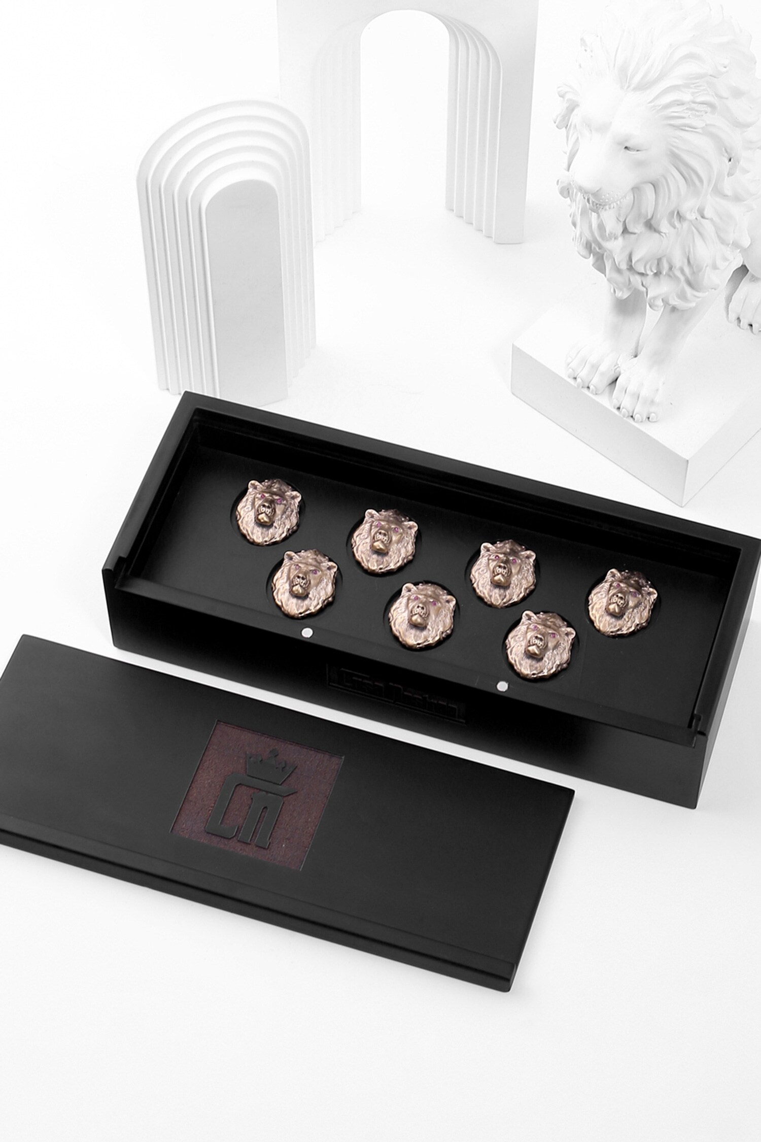 Buy Cosa Nostraa Gold The Lion-king Buttons (Set of 7) Online | Aza ...