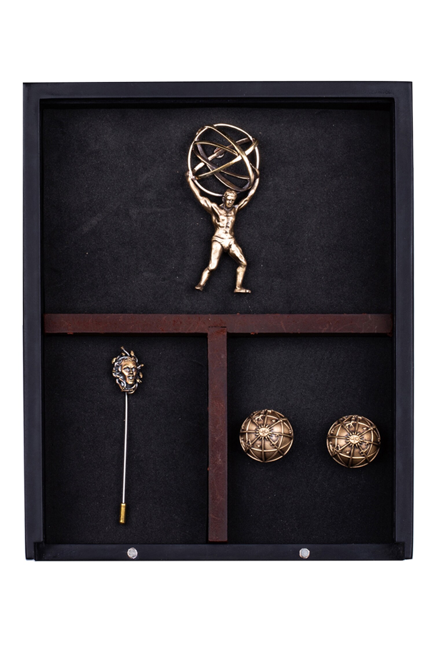 Buy Cosa Nostraa Gold Greek God Cufflink, Brooch And Lapel Pin Set ...