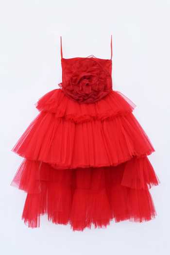 Buy FAYON KIDS Tiered Frill Gown For Girls Online | Aza Fashions