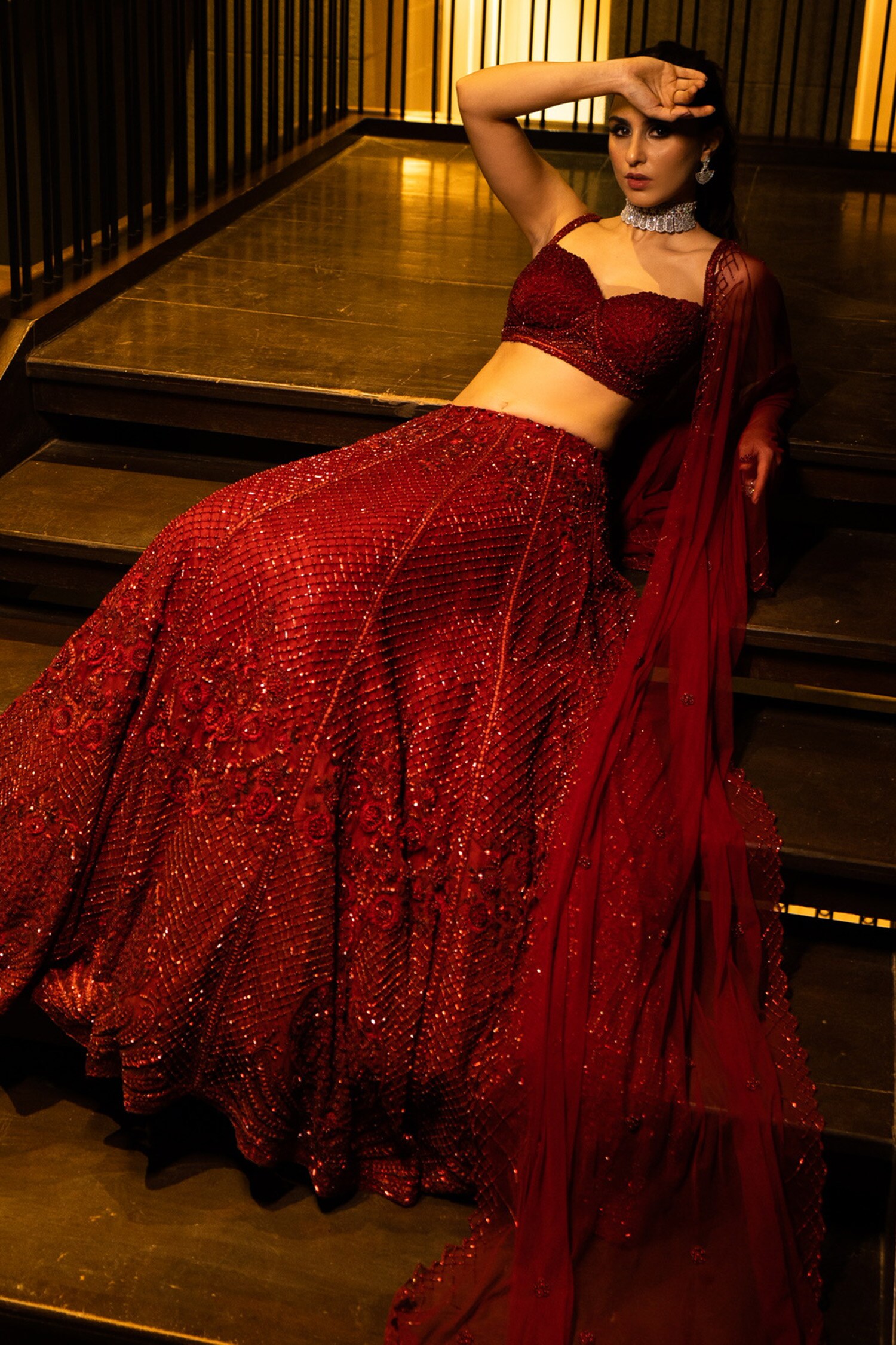 Buy Richa Jaisinghani Label Silk Embroidered Lehenga Set Online | Aza ...