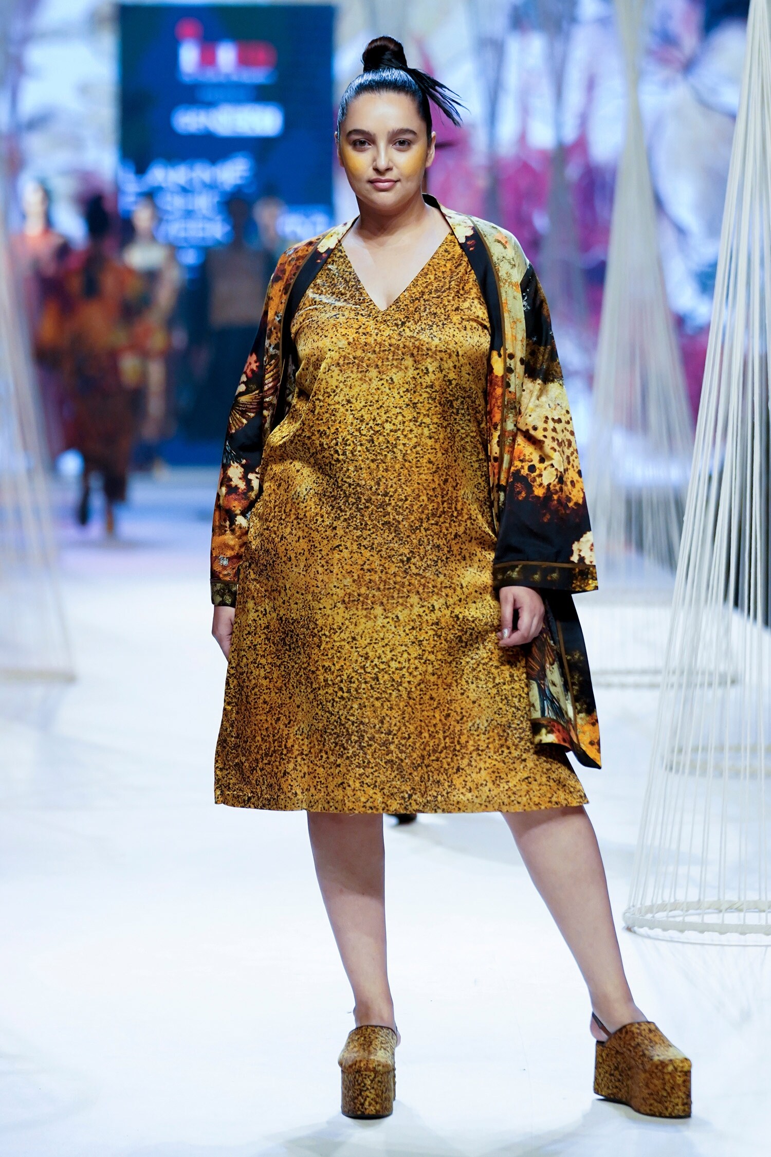 Buy TIL Multi Color Cotton Silk Satin Reverie Abstract Print Jacket ...