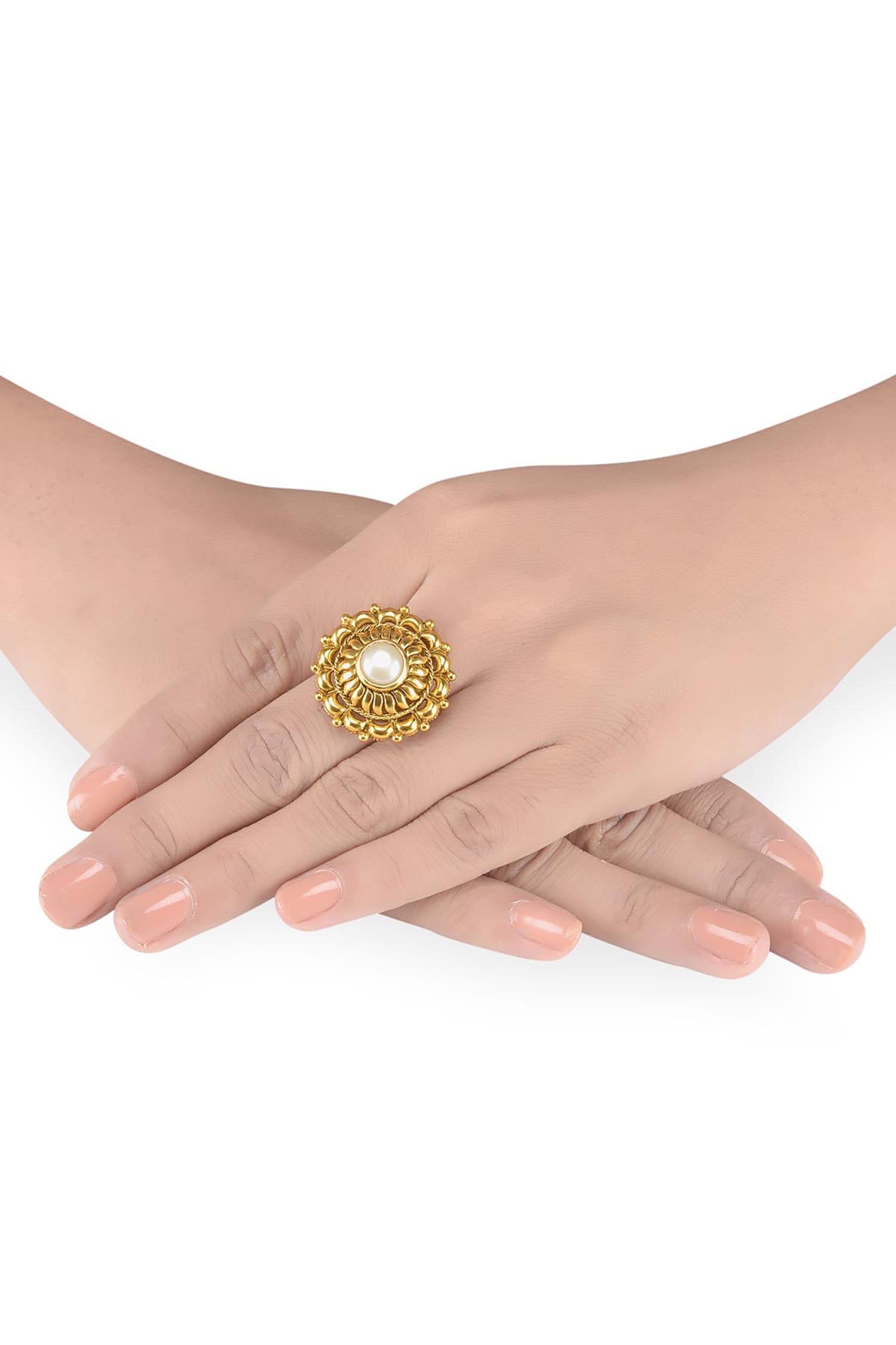 Buy Tribe Amrapali Floral Stone Ring Online | Aza Fashions
