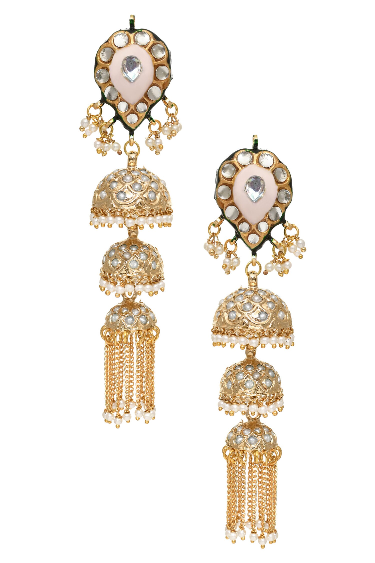 Buy Maisara Layered Jhumka Earrings Online | Aza Fashions