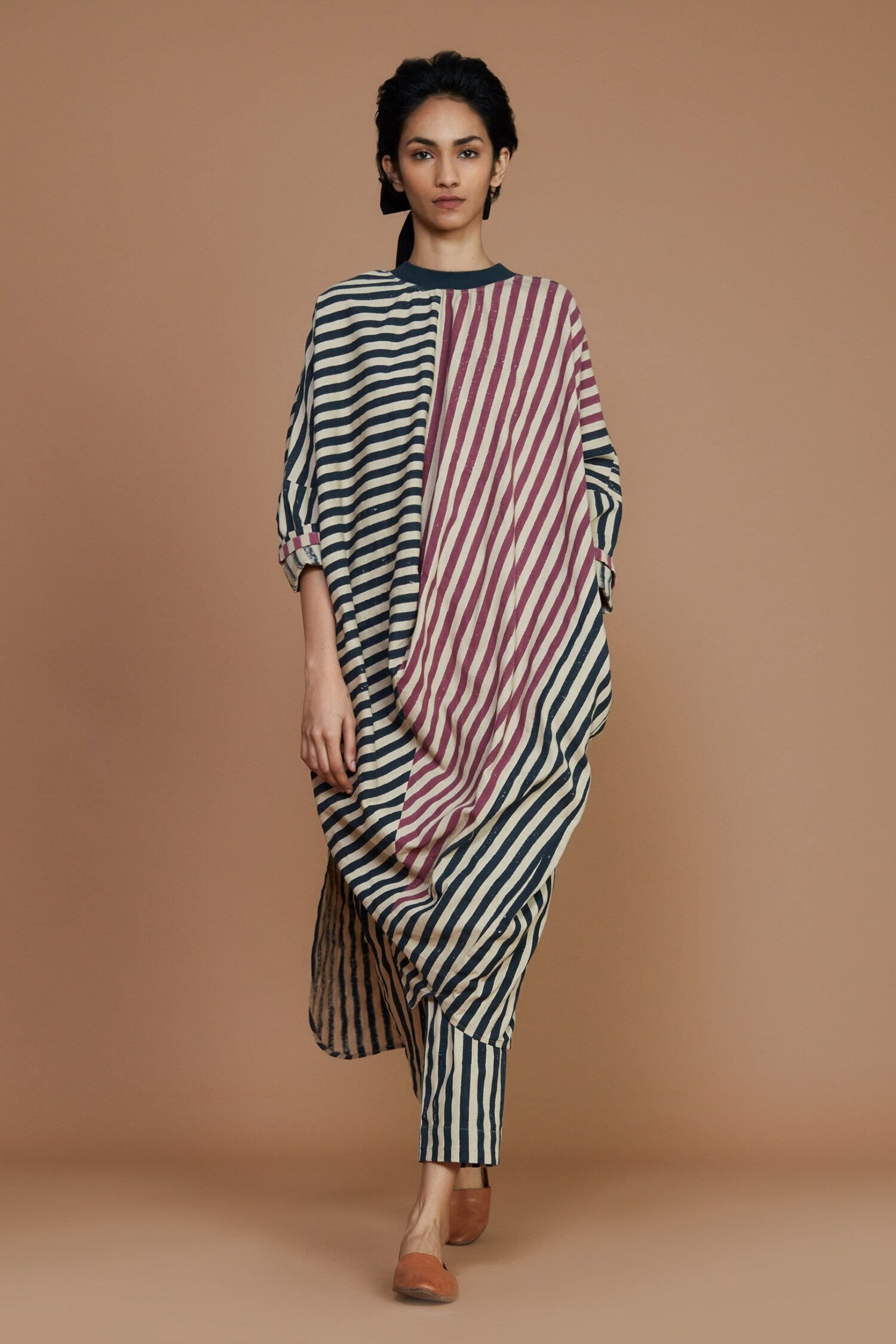 Buy Mati White Cotton Cowl Draped Tunic Online | Aza Fashions