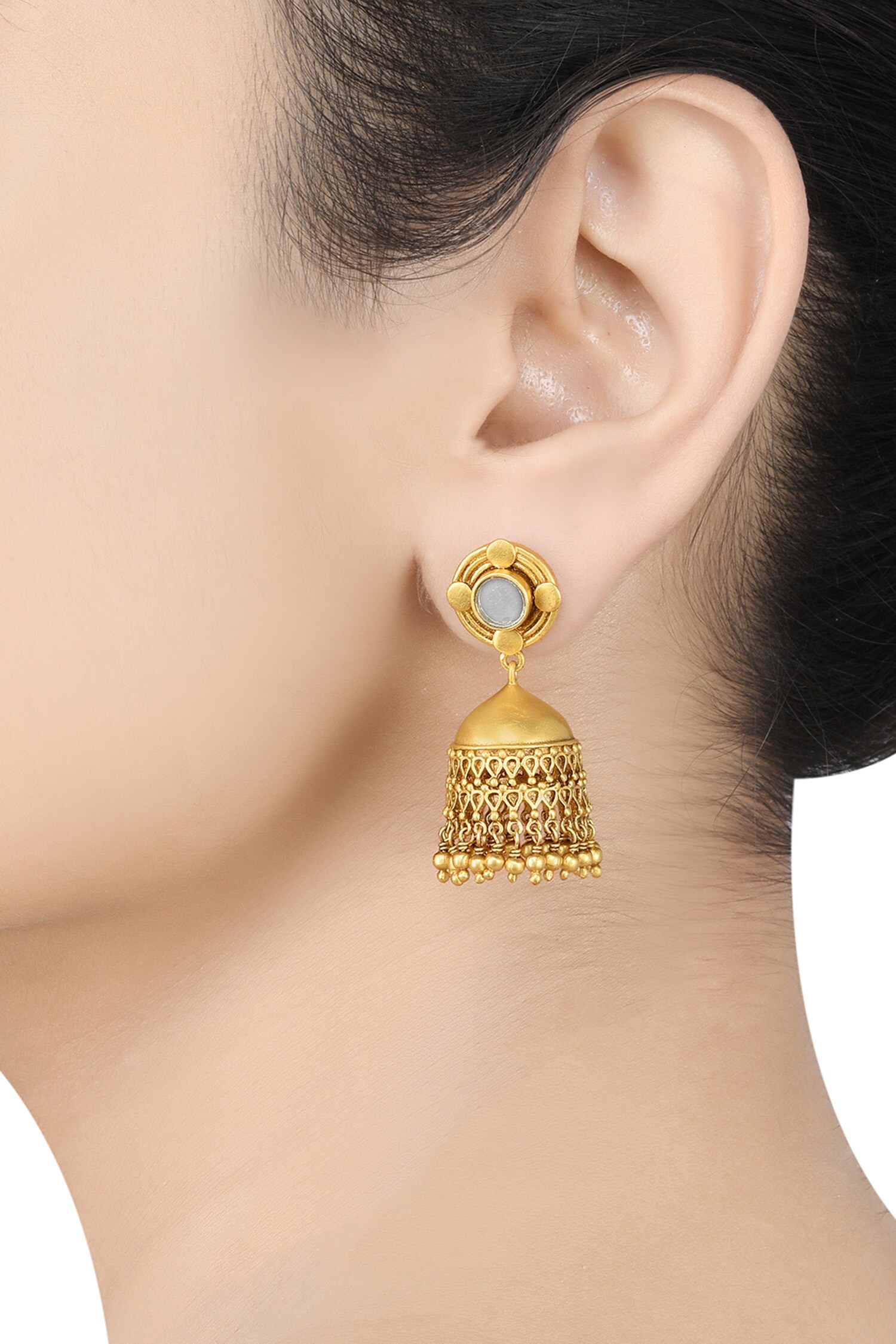 Buy Tribe Amrapali Mirror Jhumka Earrings Online | Aza Fashions