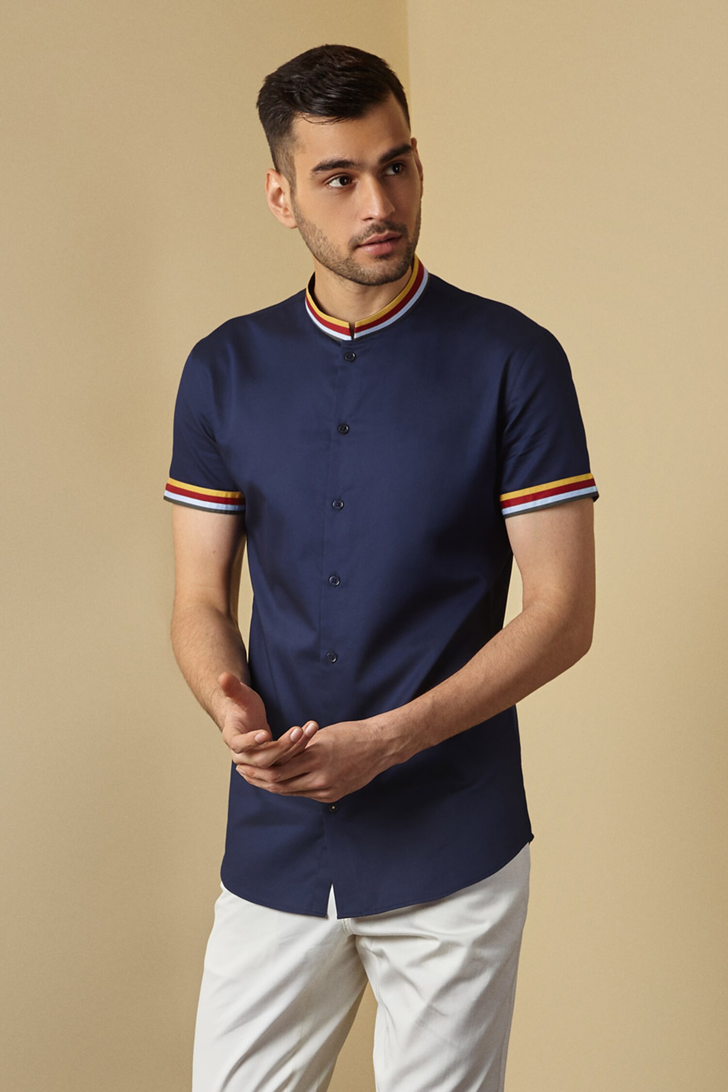 Buy Seven Blue Cotton Shirt Online | Aza Fashions