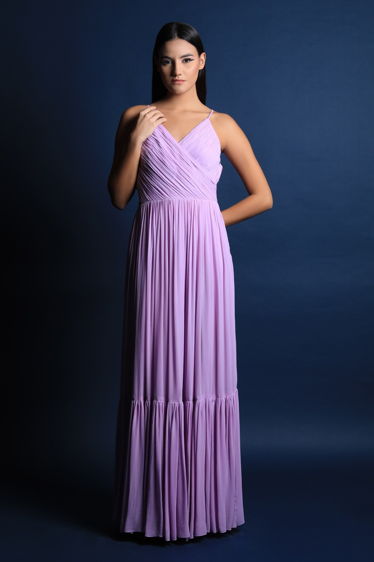 Buy Swatee Singh Purple Georgette Strappy Gown Online | Aza Fashions