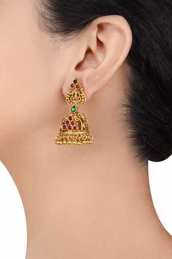 Buy Tribe Amrapali Handcrafted Temple Jhumka Earrings Online | Aza Fashions