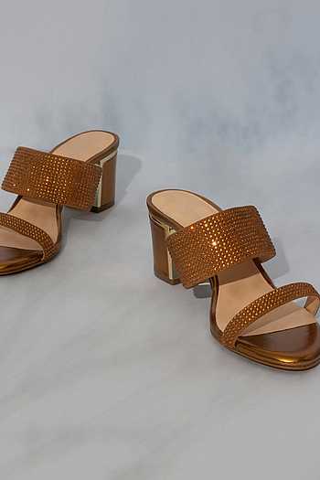 Buy Vanilla Moon Brown Leather Vania Block Heel Sandals Online | Aza ...