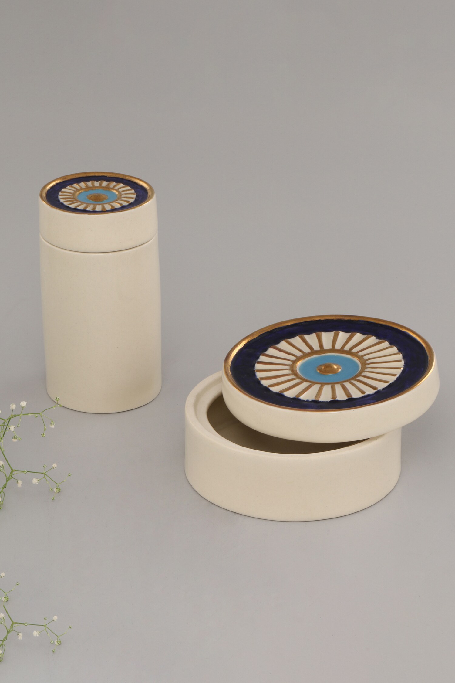 Buy Rural Theory Horus Eye Stone Jar Online | Aza Fashions