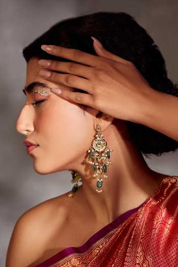 Buy Paisley Pop Prachi Pearl Embellished Earrings Online | Aza Fashions