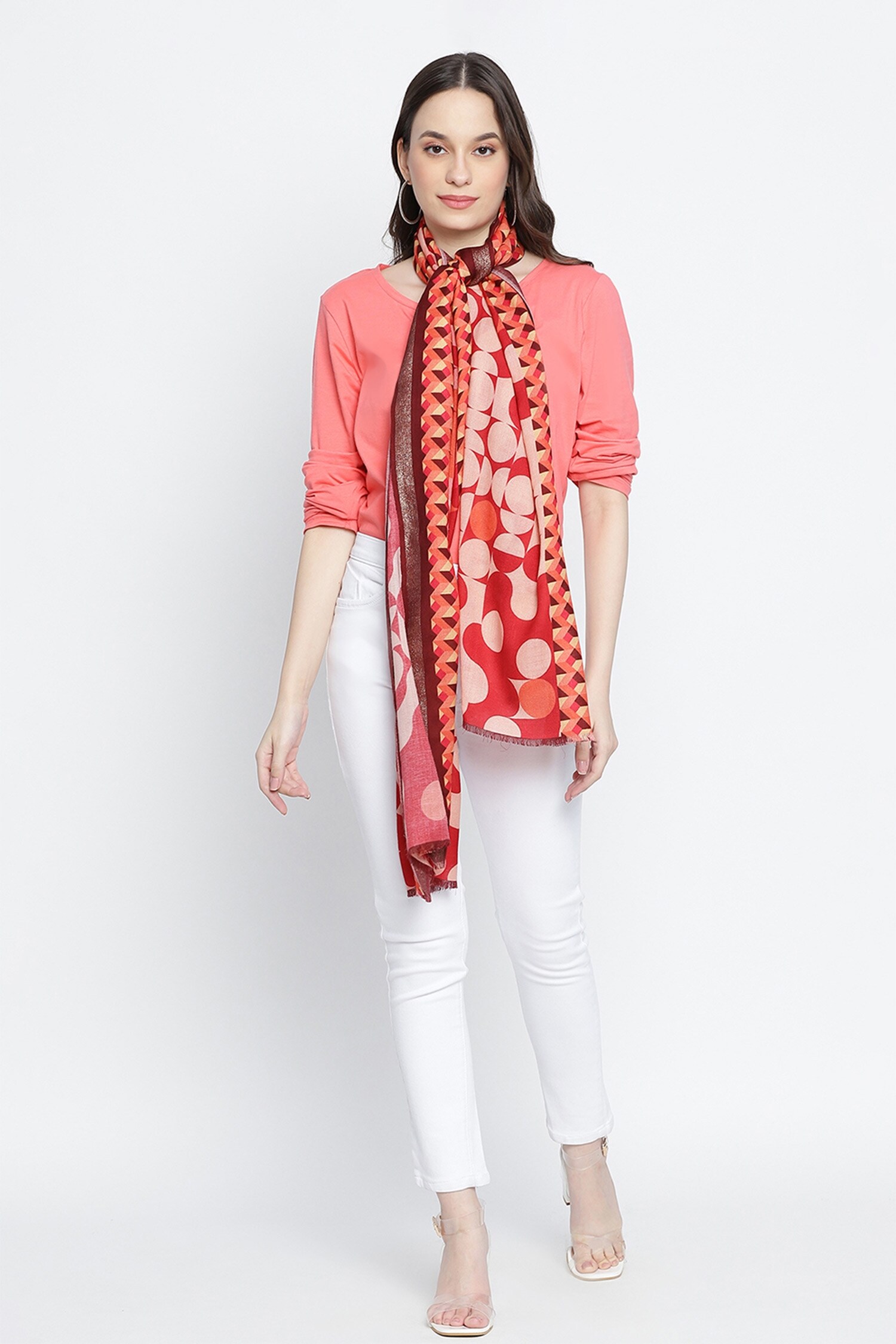 Buy Shingora Geometric Pattern Stole Online | Aza Fashions