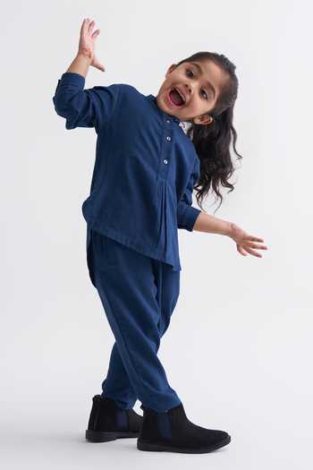 Buy Three Blue Solid Top For Girls Online | Aza Fashions