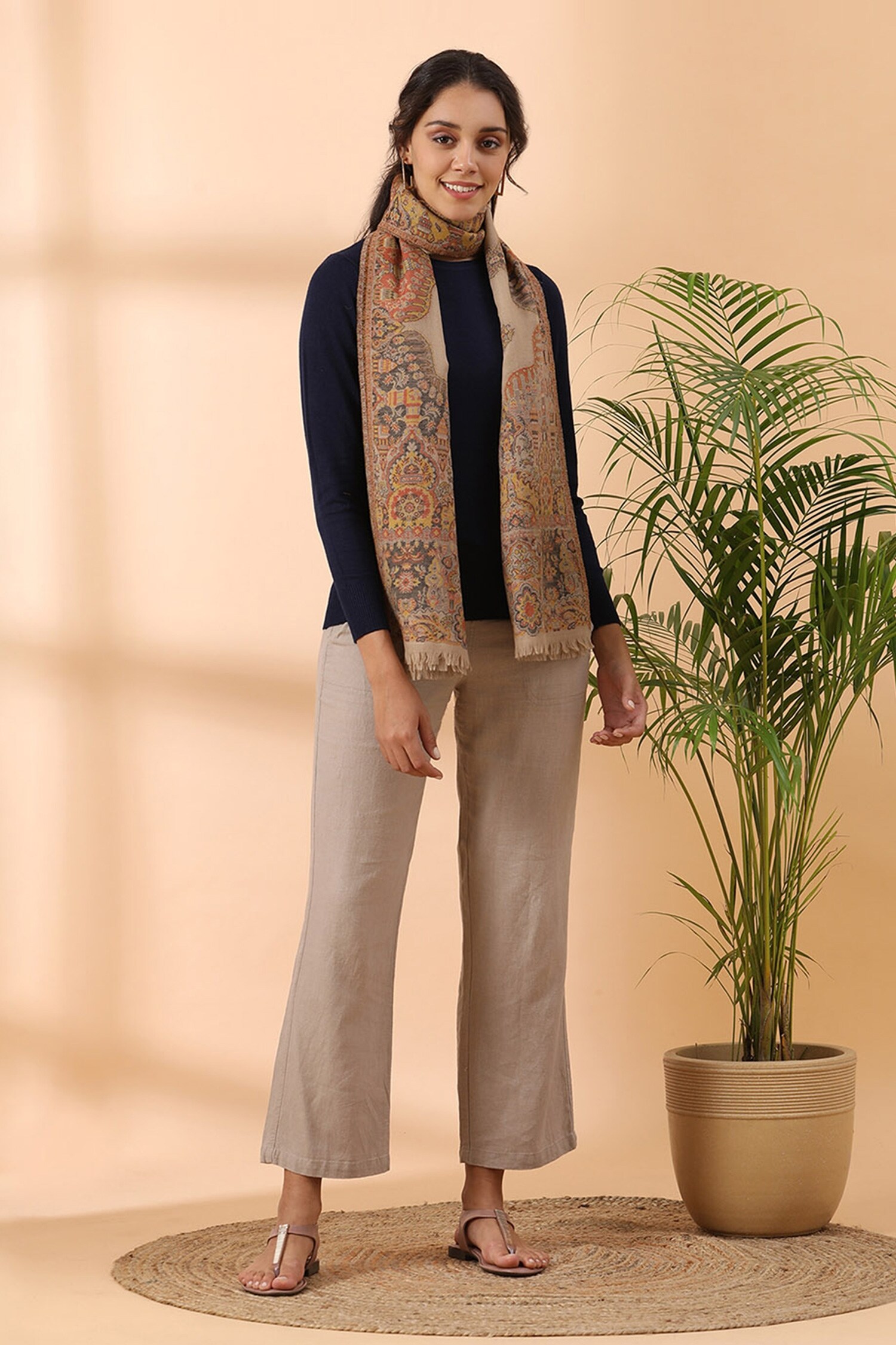 Buy Shingora Floral Woven Stole Online | Aza Fashions